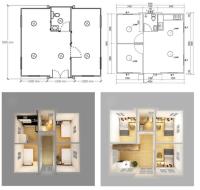 China Expandable Folding Container 20ft/40ft 2 Bedrooms Prefab Villa with Customized Color for sale