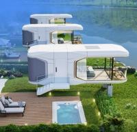 China Farmhouse Luxury Portable Space Capsule Hotel Steel Structure 20ft Container House for sale