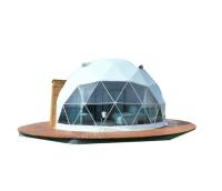 China Farmhouse Outdoor Round Glamping Dome Tent 5m Luxury House with Customized Color Bathroom for sale