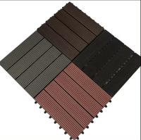 China WPC 300x300mm Terrace Wood Plastic Composite Coffee Floor Tile for Smooth Outdoor Garden Decking for sale