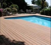 China Outdoor Smooth Wood Plastic Terrace Flooring for Different Size Swimming Pool Decking for sale