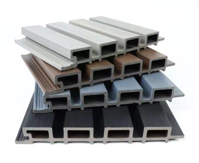 China Plastic Wood Composite Facade Panels 159mm x 23mm Custom Length Moisture Proof Mould Proof for sale