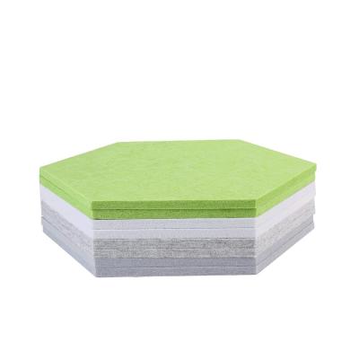 China Colorful Hexagon Design Polyester Fiber Acoustic Board For Wall Decoration for sale
