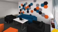 China Colorful Hexagon Design Polyester Fiber Acoustic Board For Wall Decoration for sale