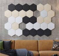 China 12 Pack 9mm Wall Felt Polyester Hexagonal Acoustic Panels Decorative Soft for sale