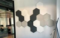 China PET Sound Absorbing Sound Hexagonal Acoustic Panels 14x12x0.5 Inches for sale