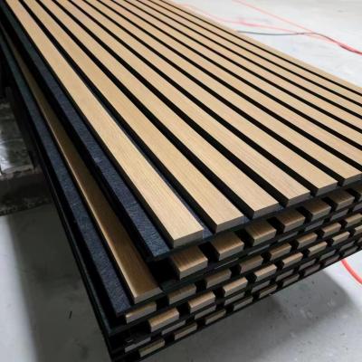 China Akupanel Wood Veneer Slat Acoustic Soundproof Wall Panels For Home Office for sale