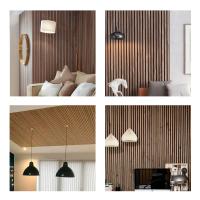 China Wood Slat Base Polyester Fiber Acoustic Panel Soundproof 2400x600mm for sale