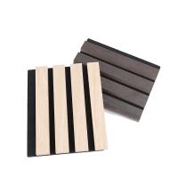 China Interior Wall And Ceiling Pet And Wood Slat Acoustic Panel Grey for sale