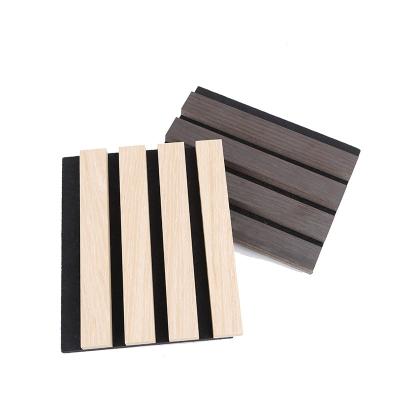 China Interior Wall And Ceiling Pet And Wood Slat Acoustic Panel Grey for sale