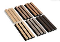 China Interior Wall And Ceiling Pet And Wood Slat Acoustic Panel Grey for sale