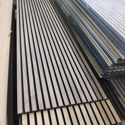 China Wood Slatted Wall Acoustic Felt Panels For Interior Wall And Ceiling Decoration for sale