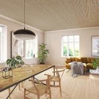 China Slotted MDF Pet Felt Wooden Grooved Acoustic Panel 21mm for sale