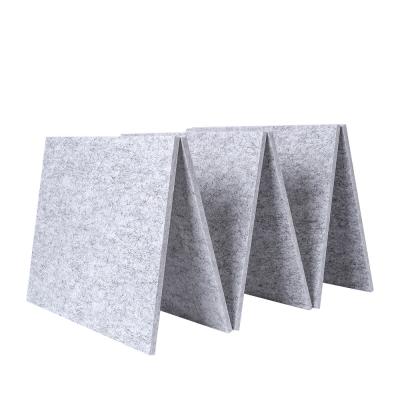 China 600*600mm Sliver Gery Polyester Acoustical Sound Absorbing Wall Decoration Panel for sale