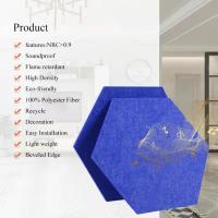 China 150mm 180mm PET Hexagonal Acoustic Panels High Density Sound Absorbing for sale