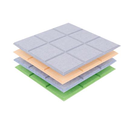 China Carved PET Recycle Acoustic Polyester Fiber Acoustic Panel For Wall Decoration for sale