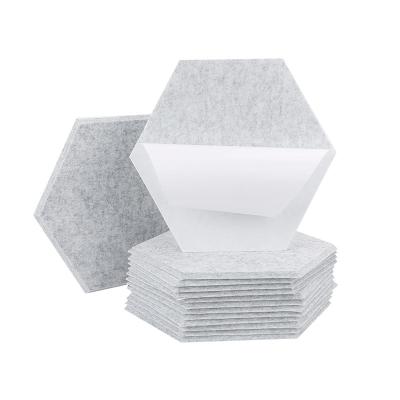 China Self Adhesive Soundproof Hexagon Polyester Fiber Acoustic Panel Acoustic Wall Panels for sale