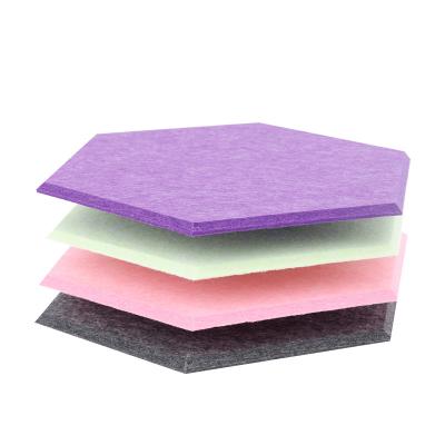 China 100% Polyester Fiber Hexagonal Acoustic Panels 8mm Efficient sound absorption for sale