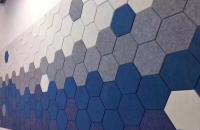 China 100% Polyester Fiber Hexagonal Acoustic Panels 8mm Efficient sound absorption for sale