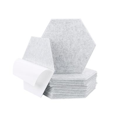 China Self Adhesive Sound Absorbing Hexagon Acoustic Wall Panels Polyester Acoustic Panels for sale