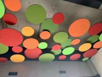 China Colorful Circle Acoustic Ceiling Board 8mm 24mm Pet Soundproof for sale