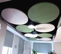 China Colorful Circle Acoustic Ceiling Board 8mm 24mm Pet Soundproof for sale