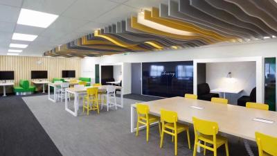 China Eco Decoration Wave Shaped 3D Acoustic Ceiling Board Polyester Fiber for sale