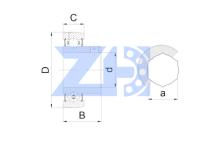 China SB 207-18 HEX Pillow Block Insert Ball Bearing 1 in Hex Bore 2.44 in OD Thick Walled Outer Ring for sale