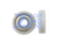 China POM Plastic Coated Ball Bearing 608zz 8x50x12mm for Sliding Door and Window Roller Pulley for sale