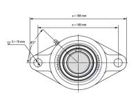 China P6 UCFL209 Pillow Ball Bearing with Housing 45mm Bore Size Flanged Unit for Transmission Systems for sale