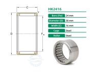 China HK2416 HK243016 Drawn Cup Needle Roller Bearing 24x30x16mm Chrome Steel for sale