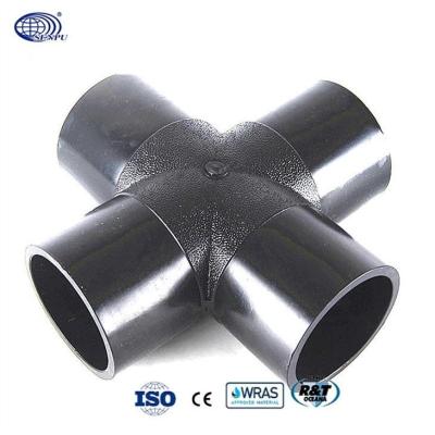 China Black 4 Way Cross Pipe Fitting PN16 PN12.5 Corrosion Resistant for sale