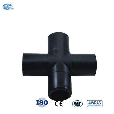 China Cross HDPE Butt Fusion Fitting PE100 HDPE Pipe Fittings Lightweight for sale