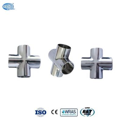 China Seamless Sanitary Straight Cross Pipe Fitting for sale