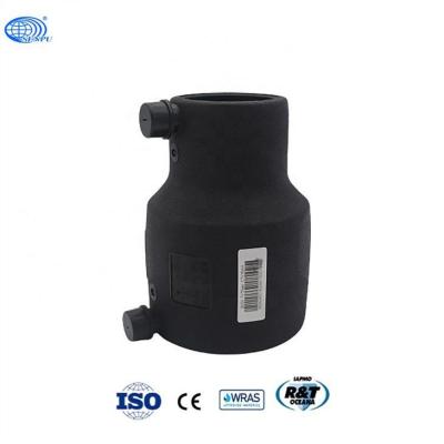 China DN20 DN63 Plastic Pipe Fitting Black HDPE Reducing Coupler Socket Fusion Tee for sale