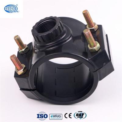China 16bar HDPE Pipe Fittings Saddle Clamp Anti Abrasion Anti Erosion for sale