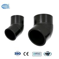 China OEM Black Yellow HDPE Pipe Fittings Butt Fusion 2 Inch 4 Inch 90 Degree Elbow for sale