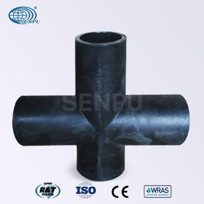 China DN355 DN63 HDPE Pipe Fittings Cross Tee Non Toxic For Drinking Water Supply for sale