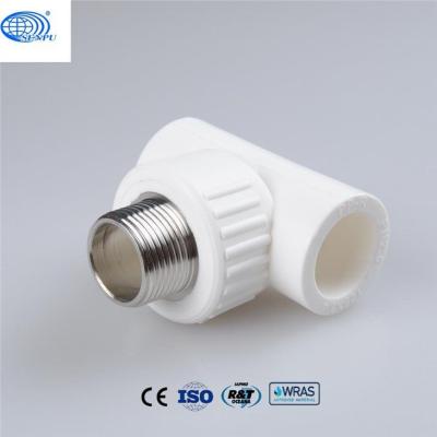 China PN25 Injection Copper Insert Ppr Pipe Fittings Male Tee for sale
