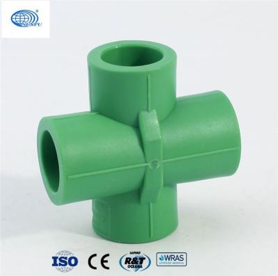 China OBM ODM PPR Equal Cross Tee Pipe Fitting Chemical Resistance for sale