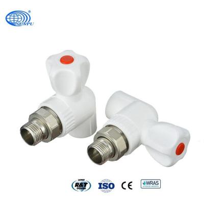 China 20mm PN25 White Straight Radiator Valves Heat Resistance PPR Pipes Fittings for sale