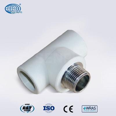 China Chemical Resist Grey White PPR Male Threaded Tee For Sewage Treatment for sale
