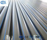 China Water Supply Flexible PE HDPE Irrigation Pipe Black With Blue Strip for sale