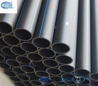 China Water Supply Flexible PE HDPE Irrigation Pipe Black With Blue Strip for sale