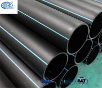 China Water Supply Flexible PE HDPE Irrigation Pipe Black With Blue Strip for sale