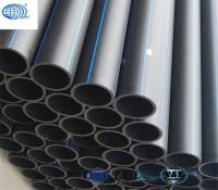 China Water Supply Flexible PE HDPE Irrigation Pipe Black With Blue Strip for sale