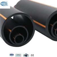China Black ISO9001 HDPE Natural Gas PE Pipe With Orange Strip for sale