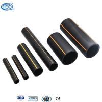 China Multifunction 63mm Dia HDPE Pipe High Strength PE100 Poly Pipe Yellow Stripe for sale