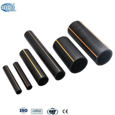 China Multifunction 63mm Dia HDPE Pipe High Strength PE100 Poly Pipe Yellow Stripe for sale
