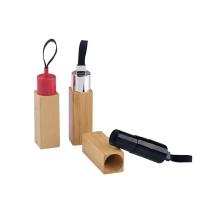 China High Quality Square Empty 12ml Natural Bamboo Lip Stick Tube Cosmetic Bottle for sale